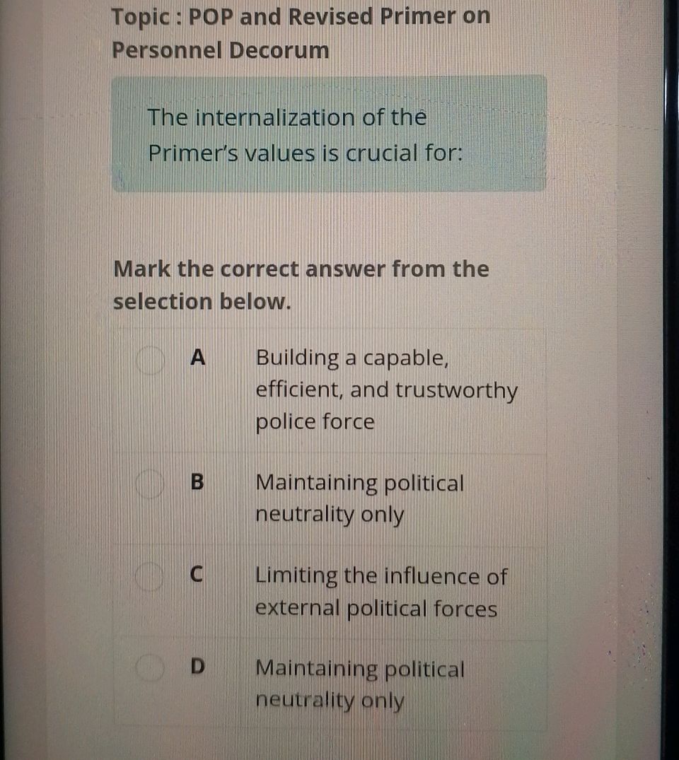 The internalization of the Primer's values | StudyX