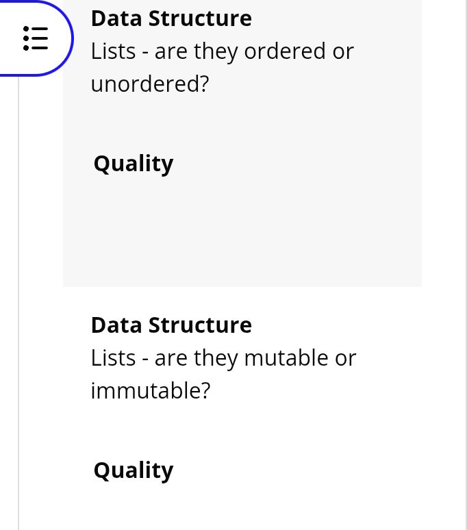 Data Structure Lists - are they ordered or | StudyX