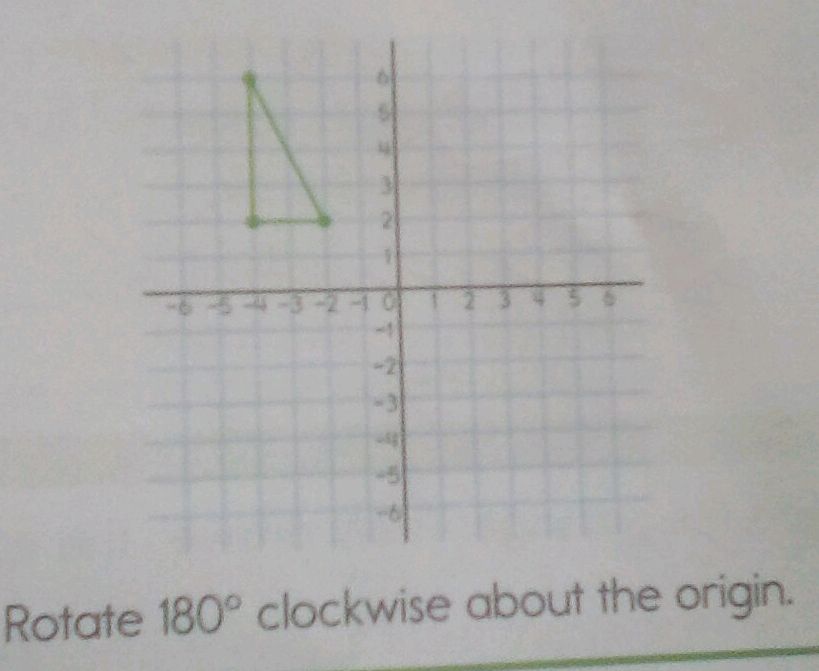 Rotate a triangle 180 degrees clockwise | StudyX