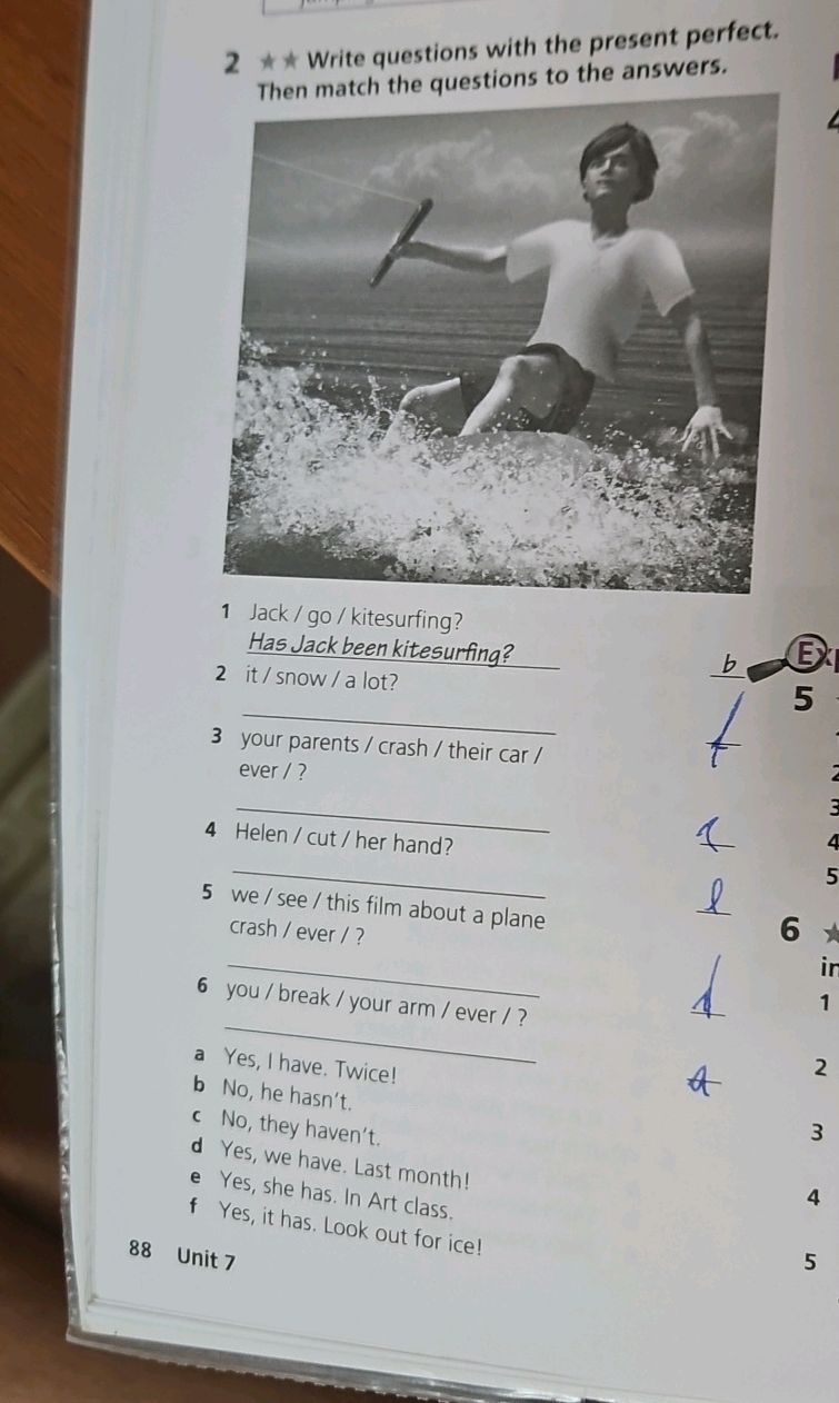 2 Write questions with the present perfect. | StudyX