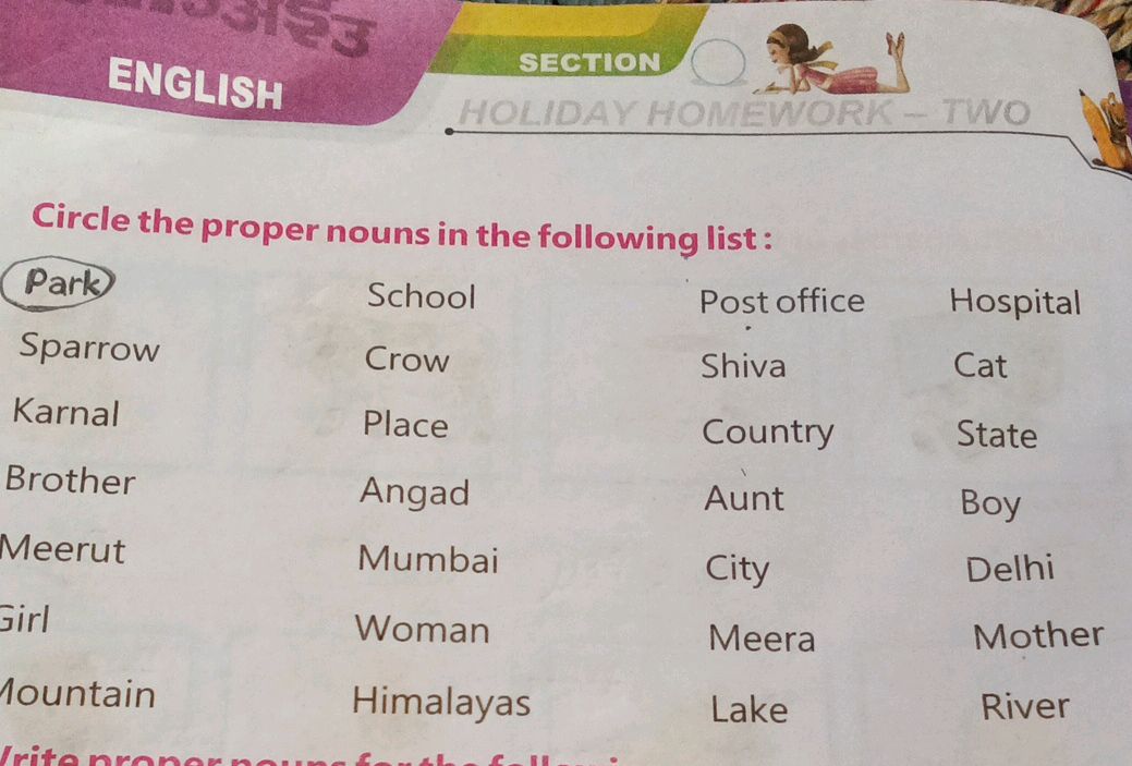 Circle the proper nouns in the following | StudyX