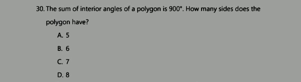30. The sum of interior angles of a polygon | StudyX