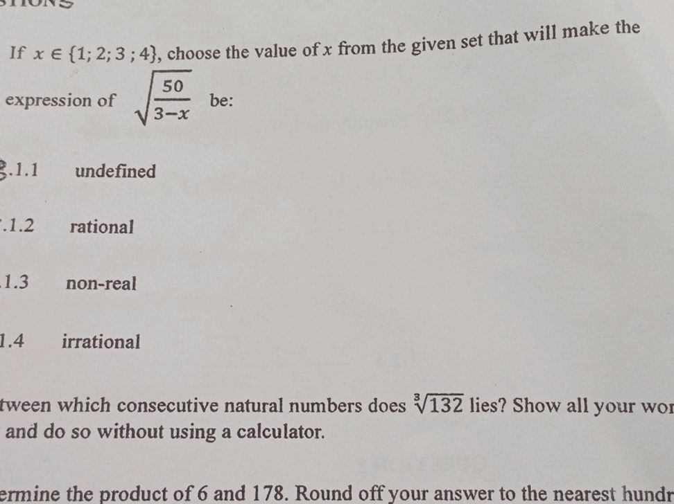 If $x \{1; 2; 3; 4\}$, choose the value of | StudyX