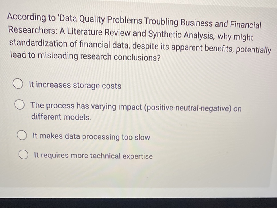 According to 'Data Quality Problems | StudyX