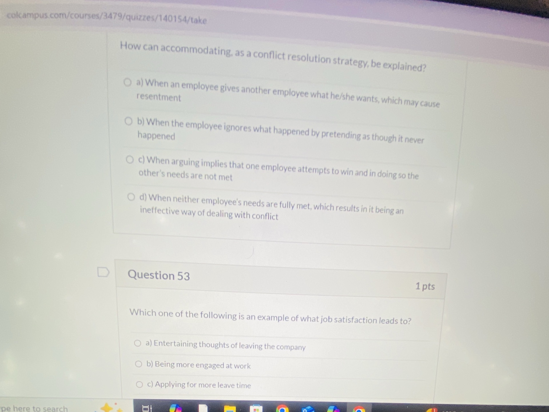 How can accommodating, as a conflict | StudyX