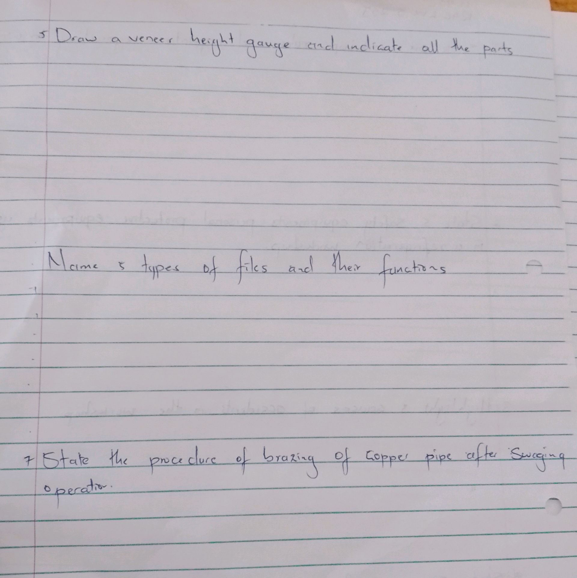 5 Draw a veneer height gauge and indicate | StudyX