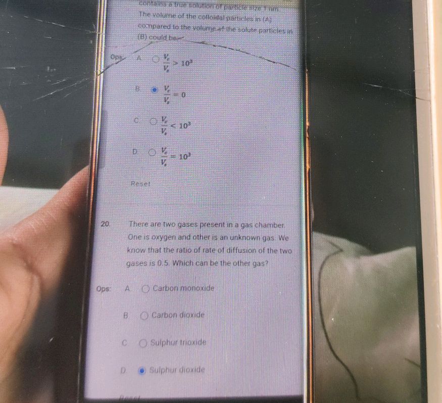 The volume of the colloidal particles in (A) | StudyX