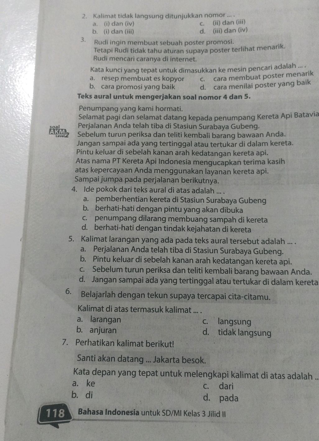 2. Kalimat tidak langsung ditunjukkan nomor | StudyX