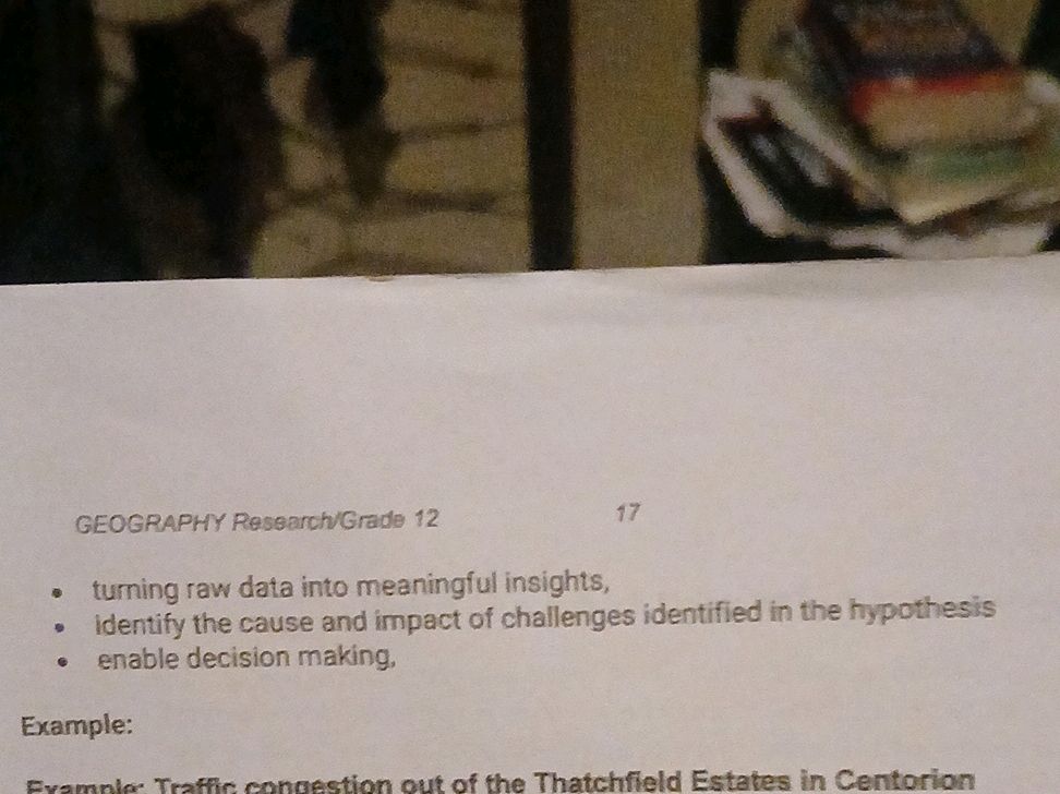 GEOGRAPHY Research/Grade 12 - turning raw | StudyX