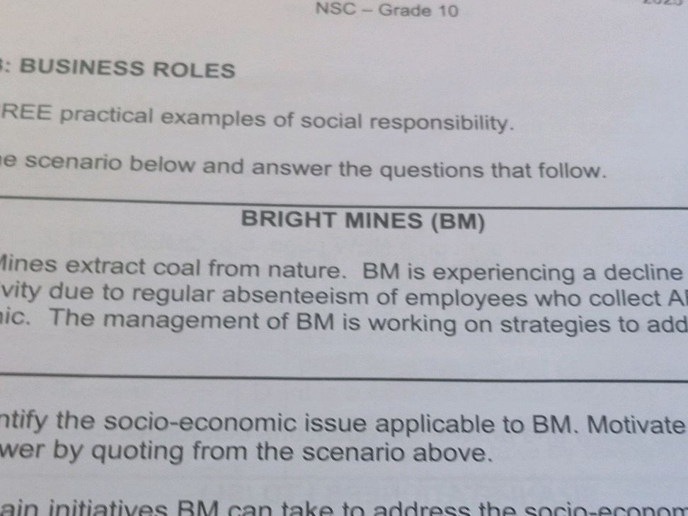 3: BUSINESS ROLES REE practical examples of | StudyX