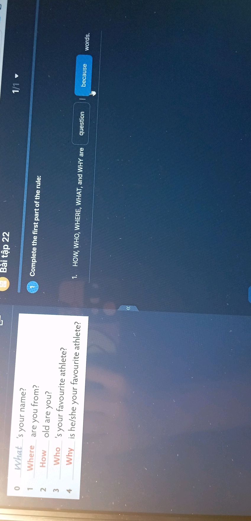 Complete the first part of the rule: 1. | StudyX