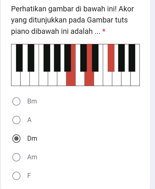 Perhatikan gambar di bawah ini! Akor yang | StudyX