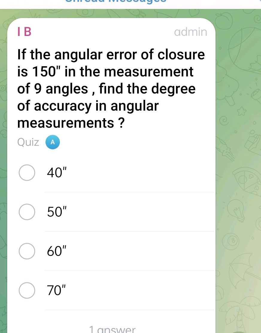 If the angular error of closure is 150" in | StudyX