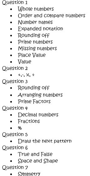 Question 1 * Whole numbers * Order and | StudyX