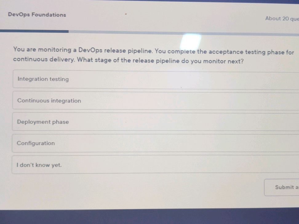 You are monitoring a DevOps release | StudyX
