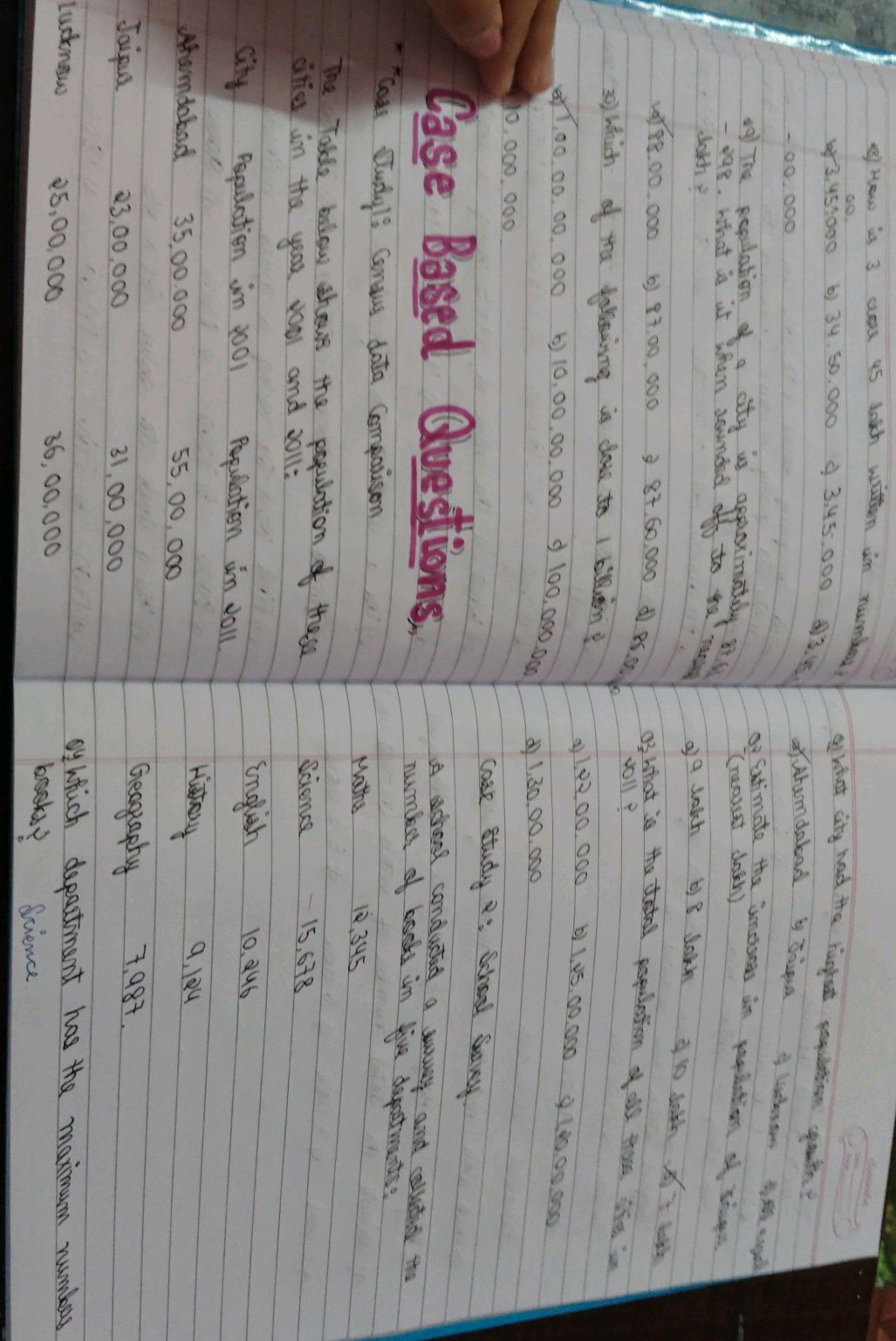 Case Based Questions **Case Study 1: Census | StudyX