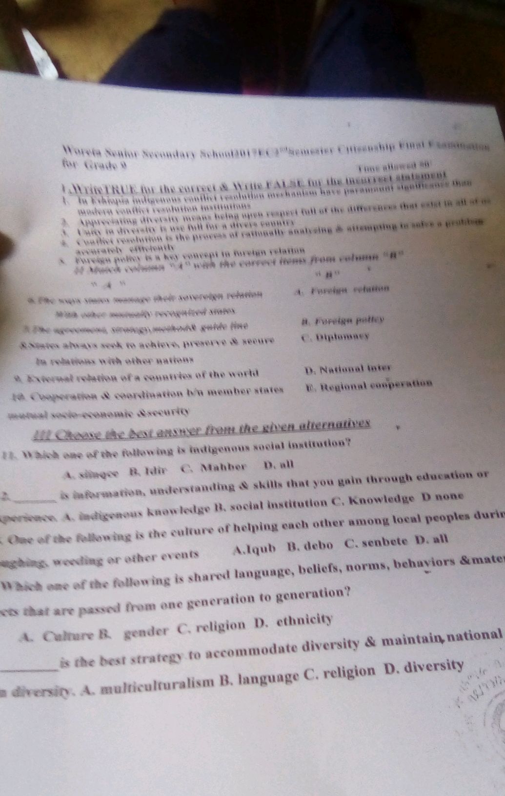 Write TRUE for the correct Write FALSE for | StudyX