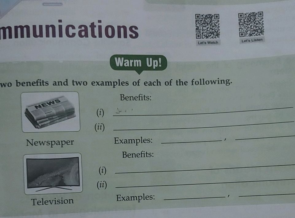 wo benefits and two examples of each of the | StudyX