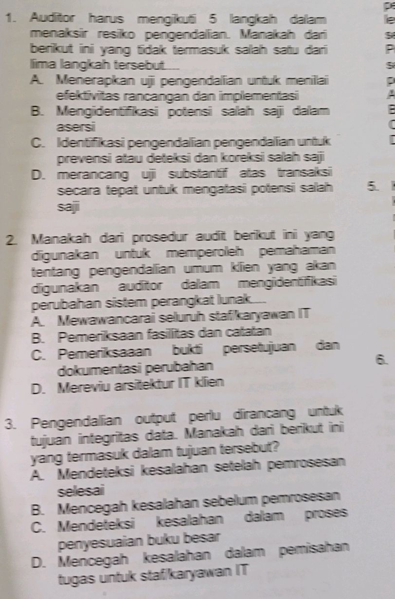 1. Auditor harus mengikuti 5 langkah dalam | StudyX