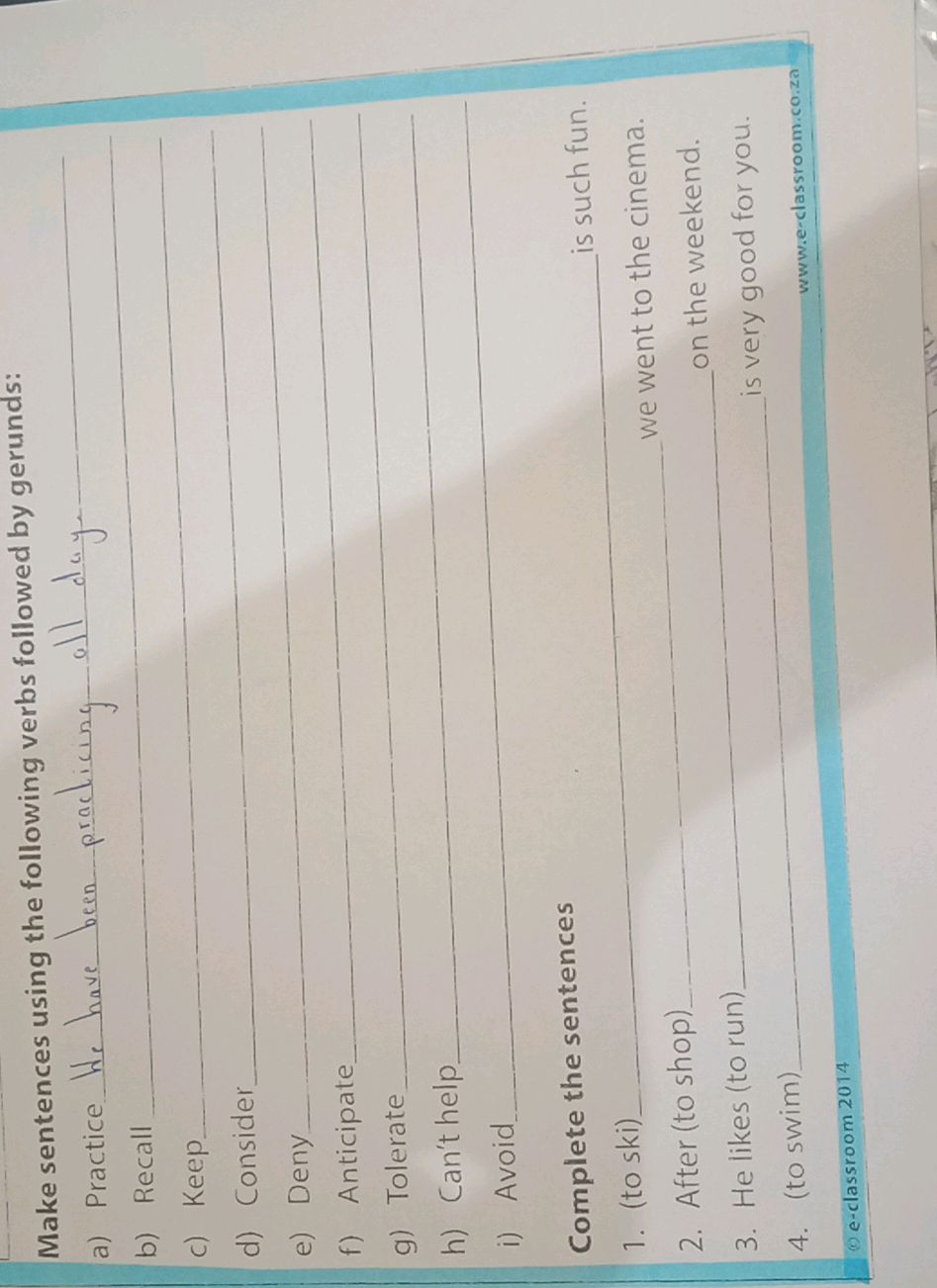 Make sentences using the following verbs | StudyX