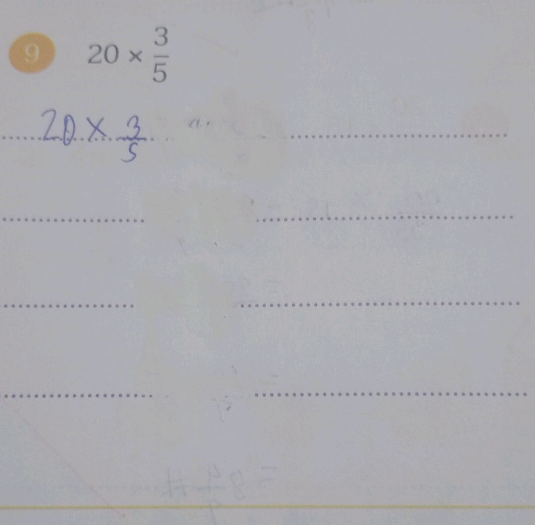 Multiplying Fractions: 20 times 3/5