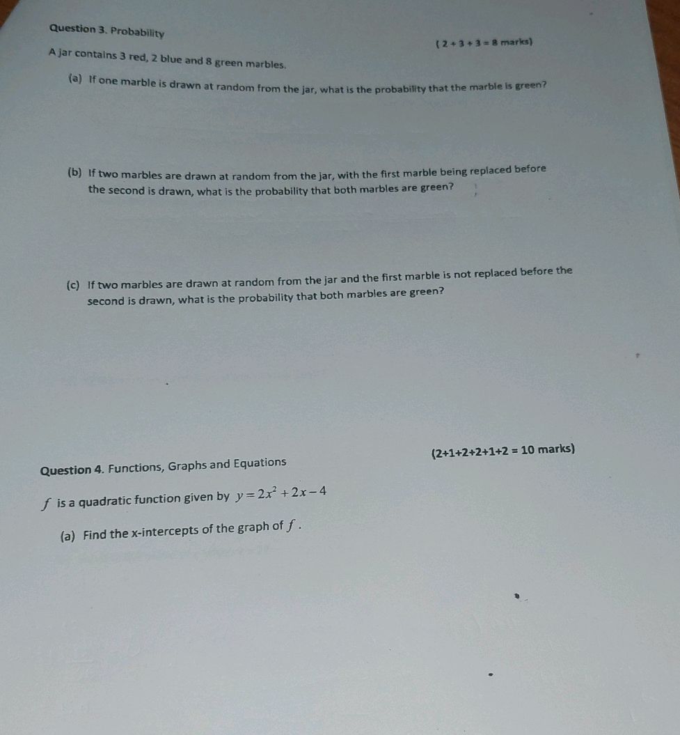 Question 3. Probability A jar contains 3 | StudyX