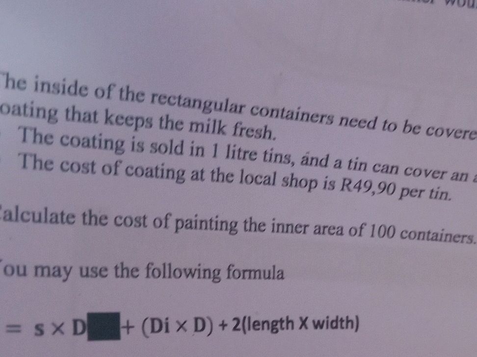 Calculate the cost of painting the inner | StudyX