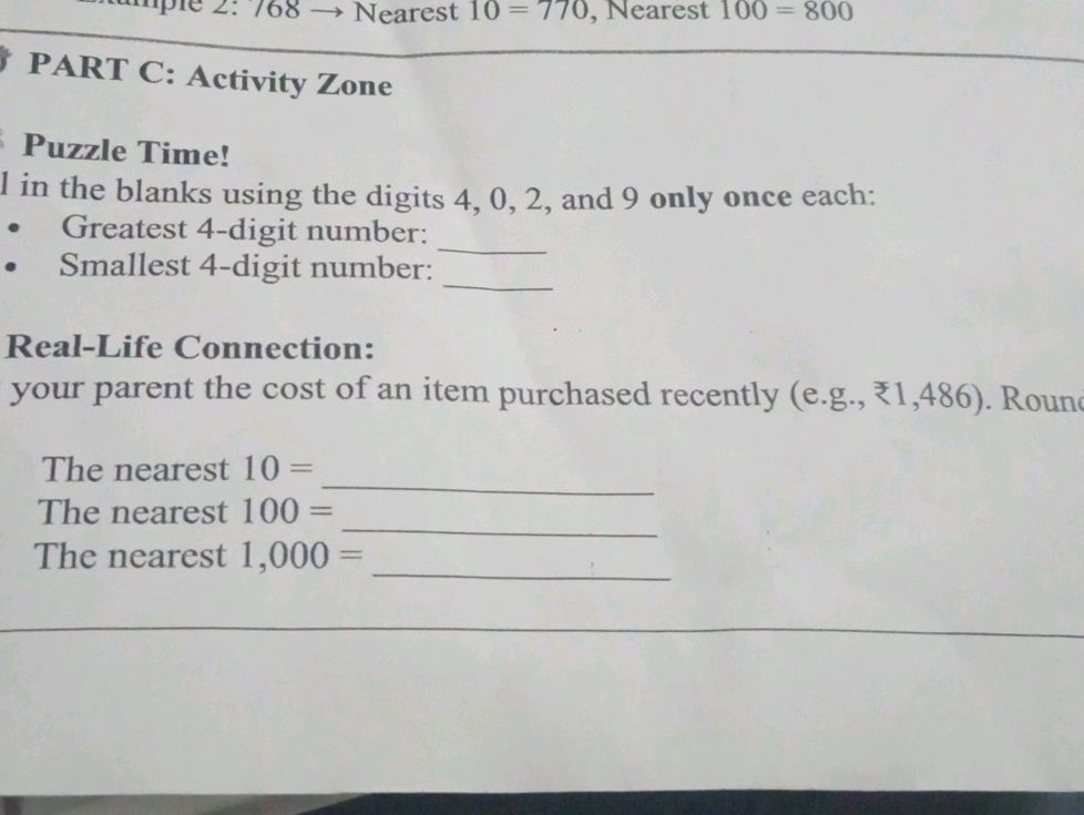 Puzzle Time! Fill in the blanks using the | StudyX