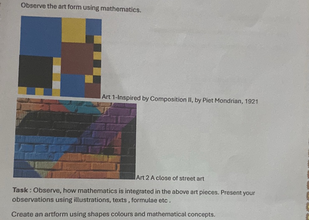 Observe the art form using mathematics. | StudyX