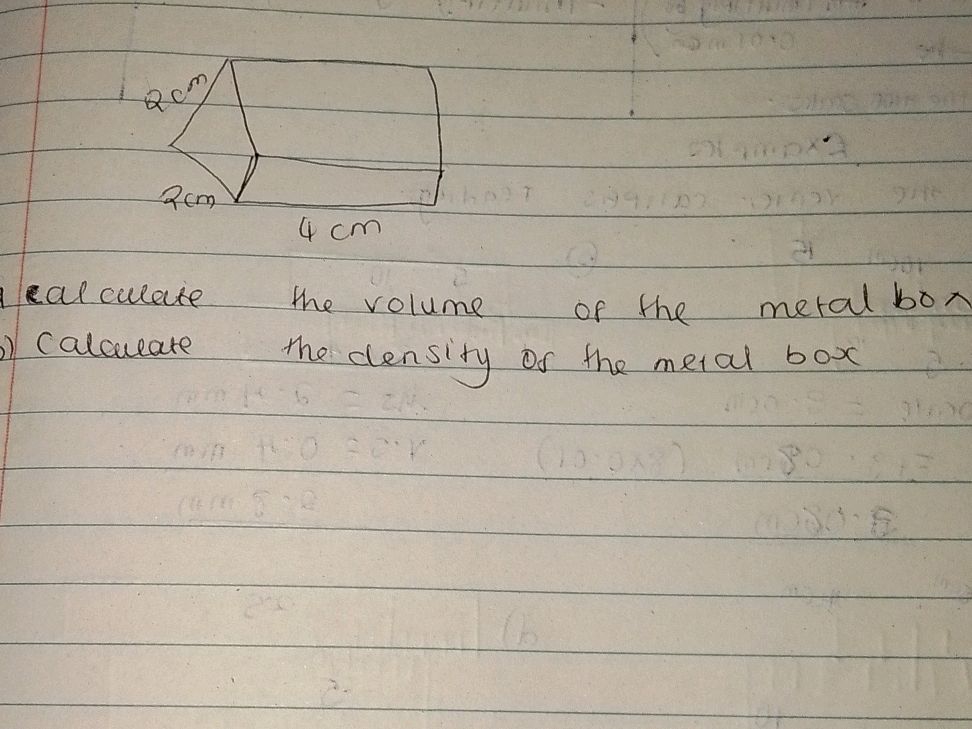 a) Calculate the volume of the metal box. | StudyX