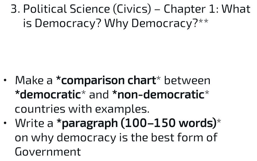 3. Political Science (Civics) – Chapter 1: | StudyX