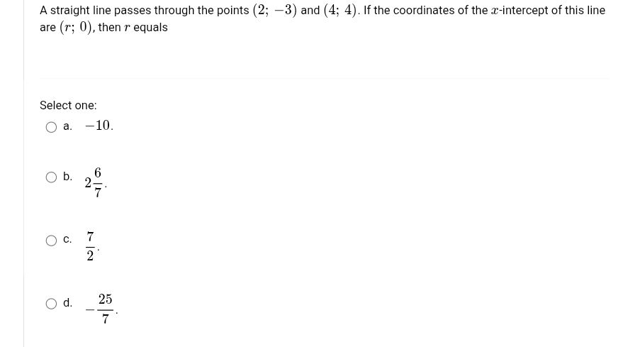 A straight line passes through the points | StudyX