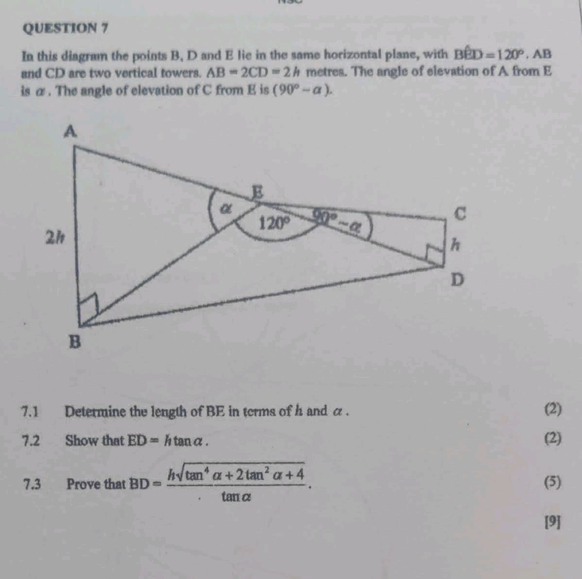 In this diagram the points B, D and E lie in | StudyX