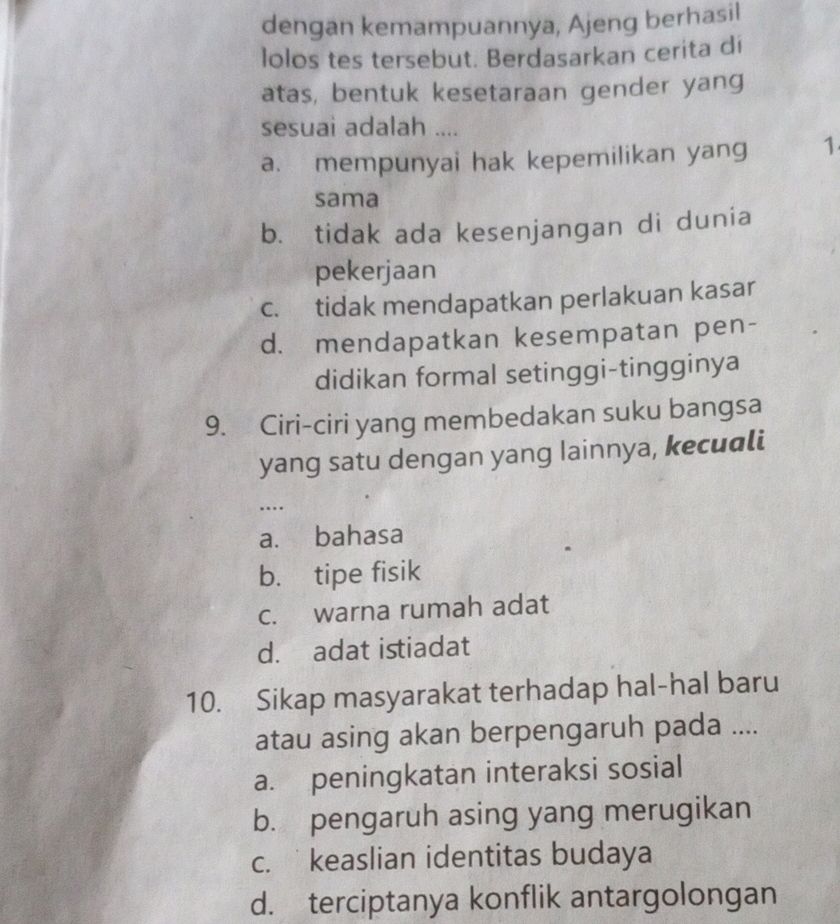 Berdasarkan cerita di atas, bentuk | StudyX