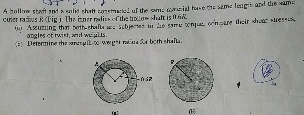 A hollow shaft and a solid shaft constructed | StudyX