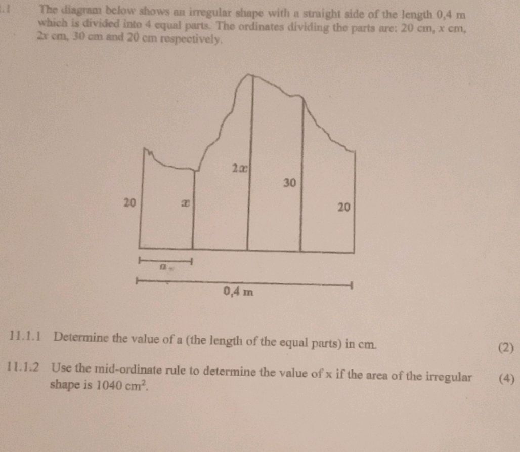 The diagram below shows an irregular shape | StudyX