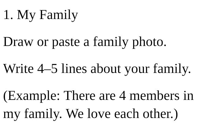 1. My Family Draw or paste a family photo. | StudyX
