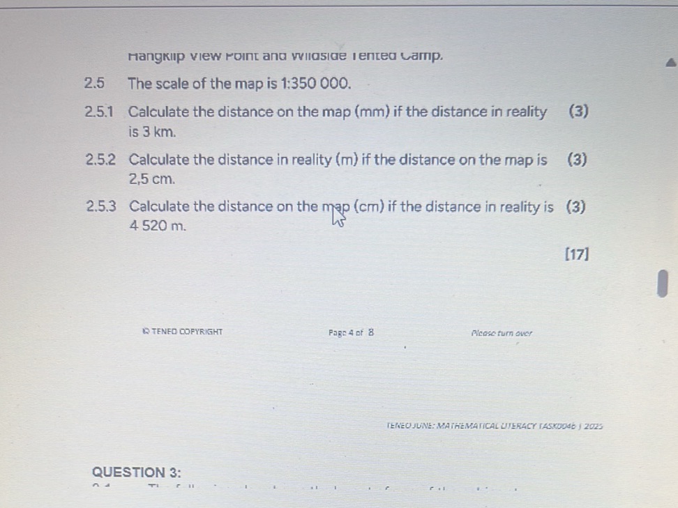 2. 5 The scale of the map is 1:350 000. 2. | StudyX