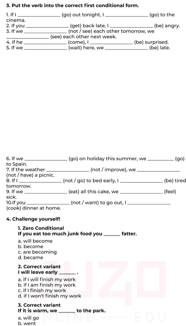 3. Put the verb into the correct first | StudyX