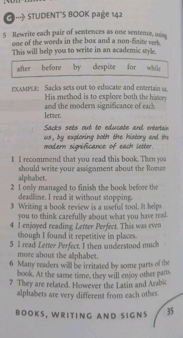 5 Rewrite each pair of sentences as one | StudyX