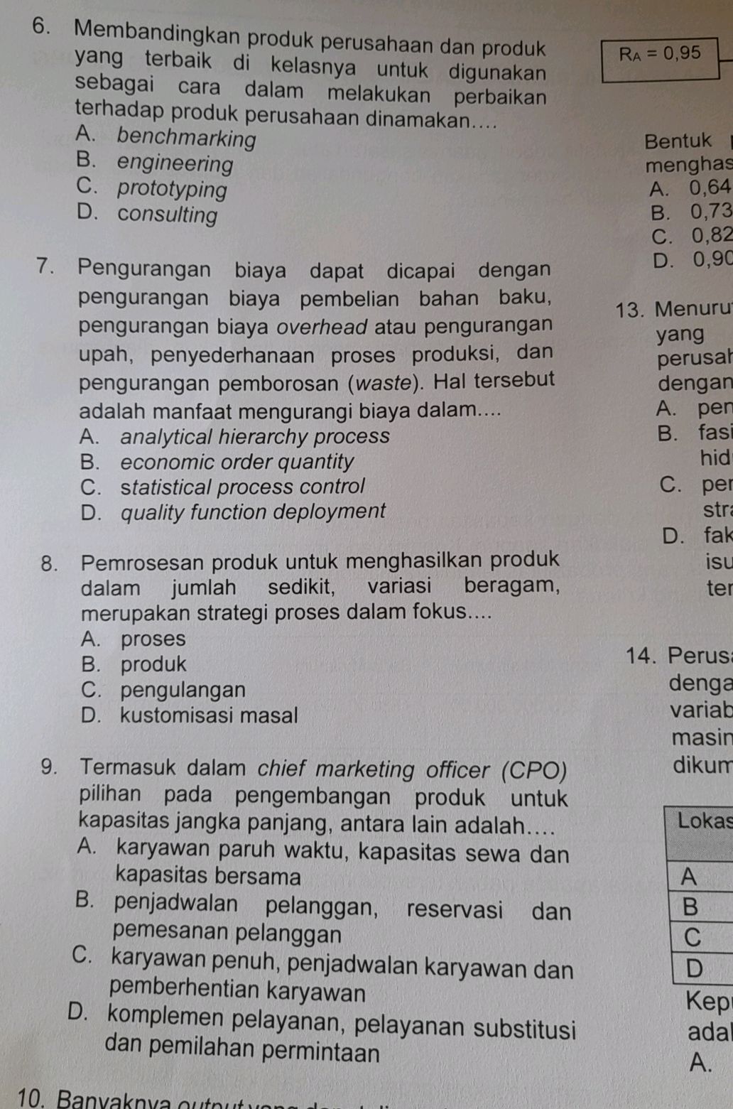 Membandingkan produk perusahaan dan produk