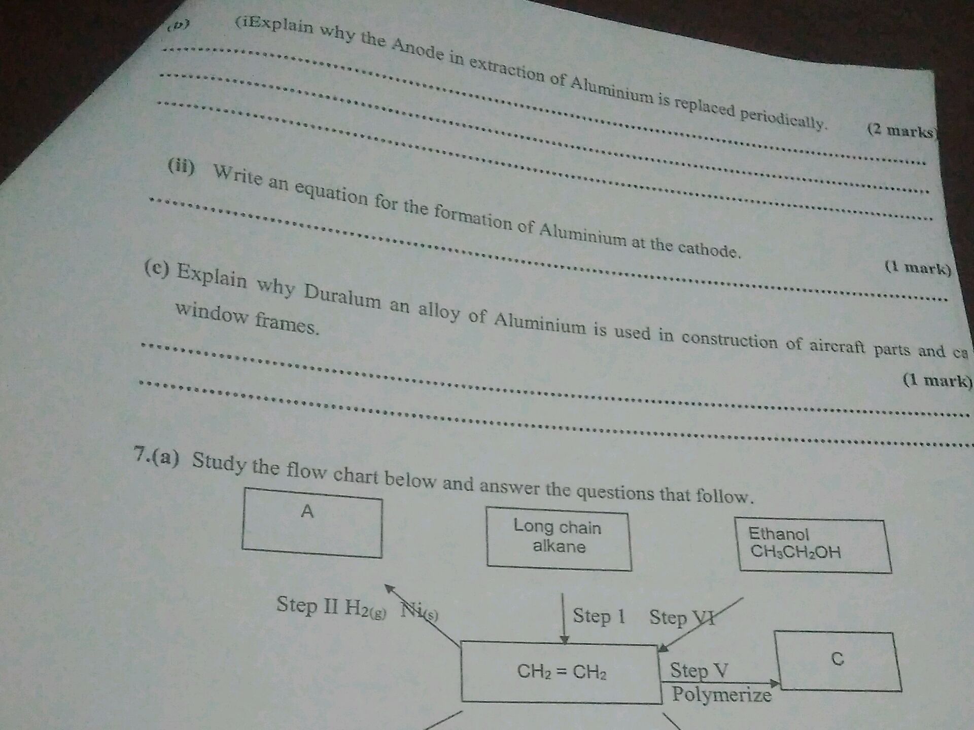 (i) Explain why the Anode in extraction of | StudyX