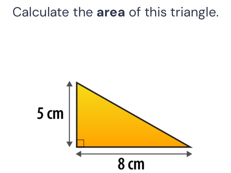 Calculate the area of this triangle. The | StudyX