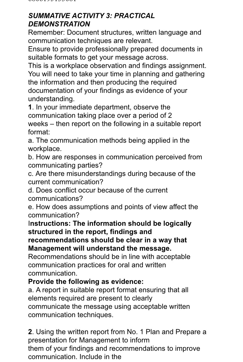 SUMMATIVE ACTIVITY 3: PRACTICAL | StudyX