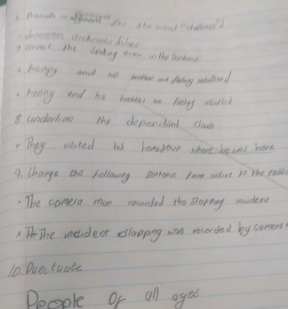 6. Provide a synonym for the word "sidence?" | StudyX