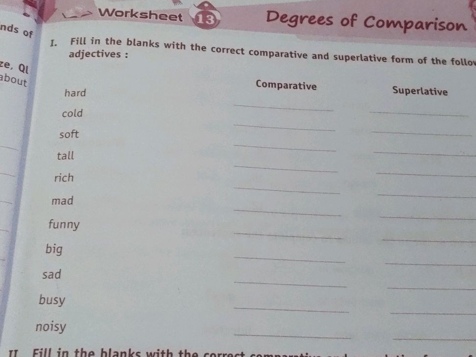 I. Fill in the blanks with the correct | StudyX
