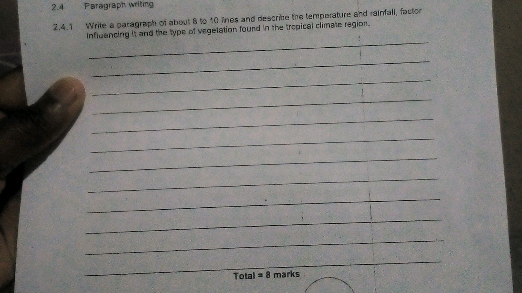 2.4 Paragraph writing 2.4.1 Write a | StudyX