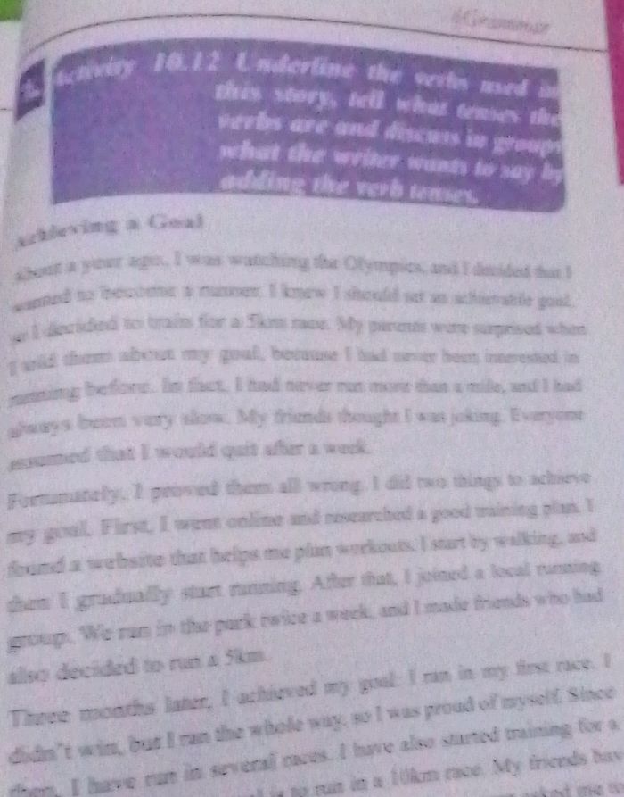 Activity 18.12 Underline the verbs used in | StudyX