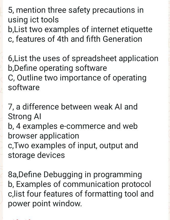 5, mention three safety precautions in using | StudyX