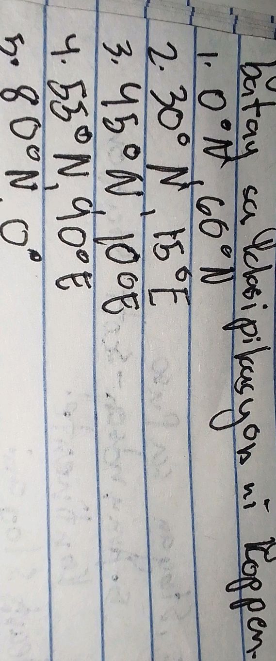 batay sa klasipikasyon ni Koppen. 1. 0°N, | StudyX